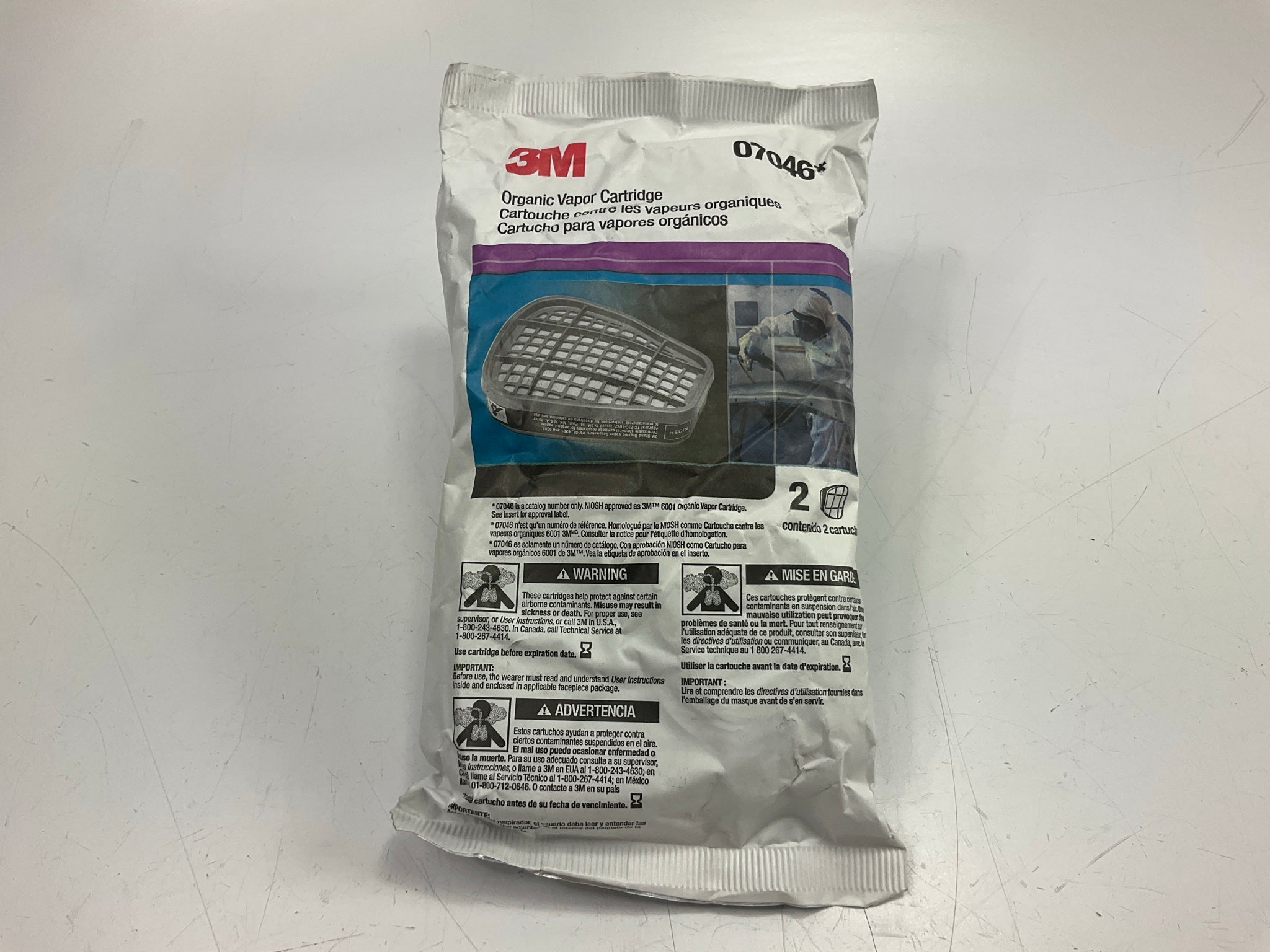 3M 07046 Organic Vapor Filter Cartridge 6001 - 2 Pack (as Shown) Exp ...