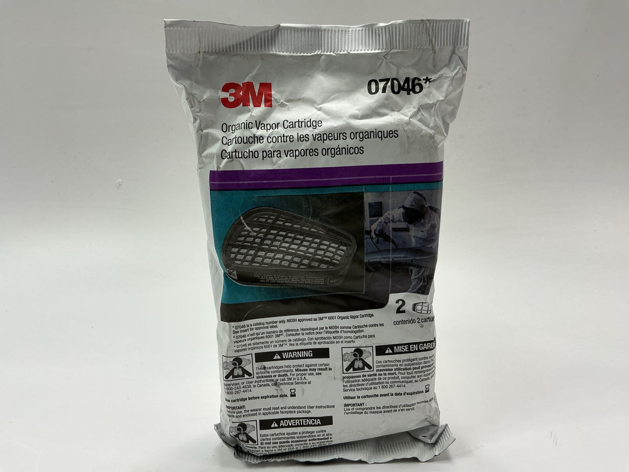 3M 07046 Organic Vapor Cartridge 6001 - 2 Pack (as Shown) Exp. 07-2027 ...
