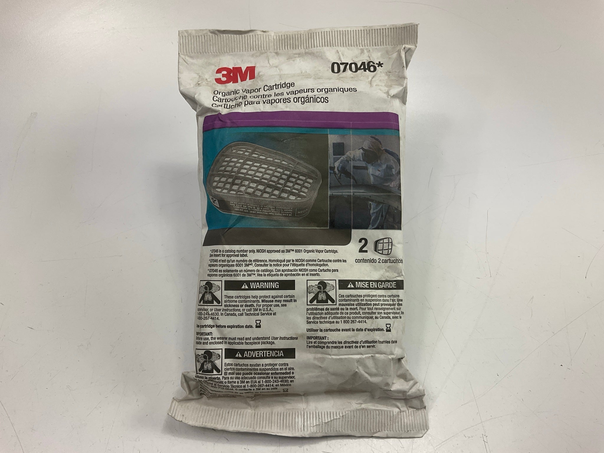 3M 07046 Organic Vapor Cartridge 6001 - 2 Pack (as Shown) Exp. 08/2026 ...