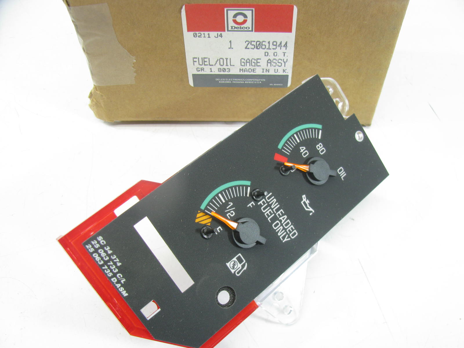 NOS Acdelco 25061944 Fuel Level & Oil Pressure Gauge 1987-1988 Pontiac ...