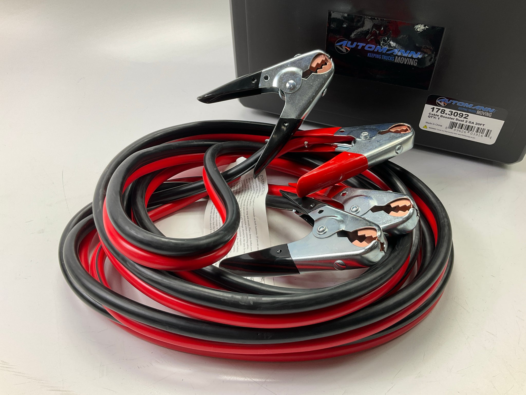 Automann 178.3092 20' 2 Gauge Booster Cable Kit, 510 Amp – Spark ...