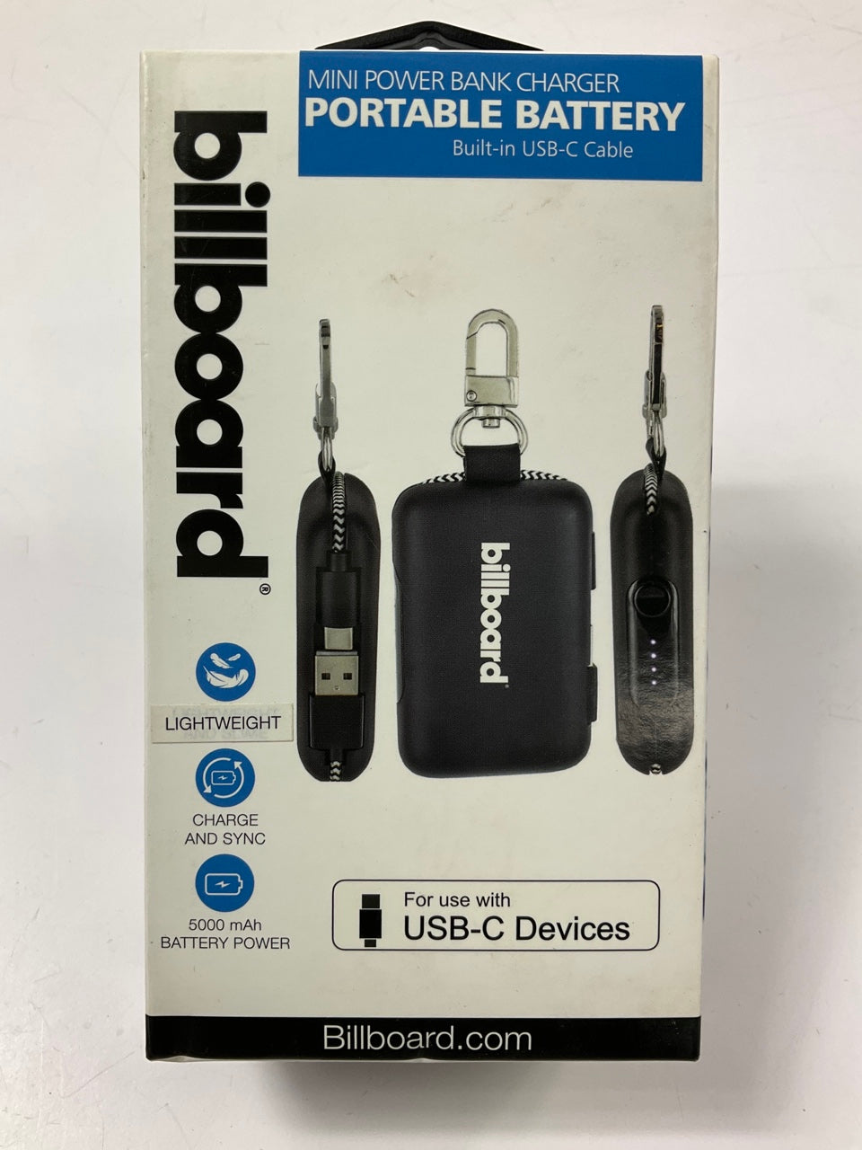 Billboard BB2501 Portable 5,000 MAh Power Bank With Built-in USB-C And ...