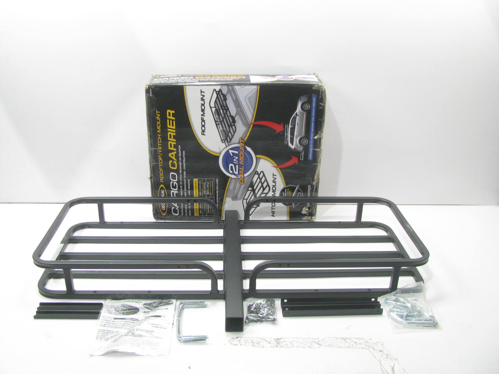 Cargoloc 32534 Cargo Carrier Basket 48'' X 19.5'' - 2-in-1 Hitch Mount ...