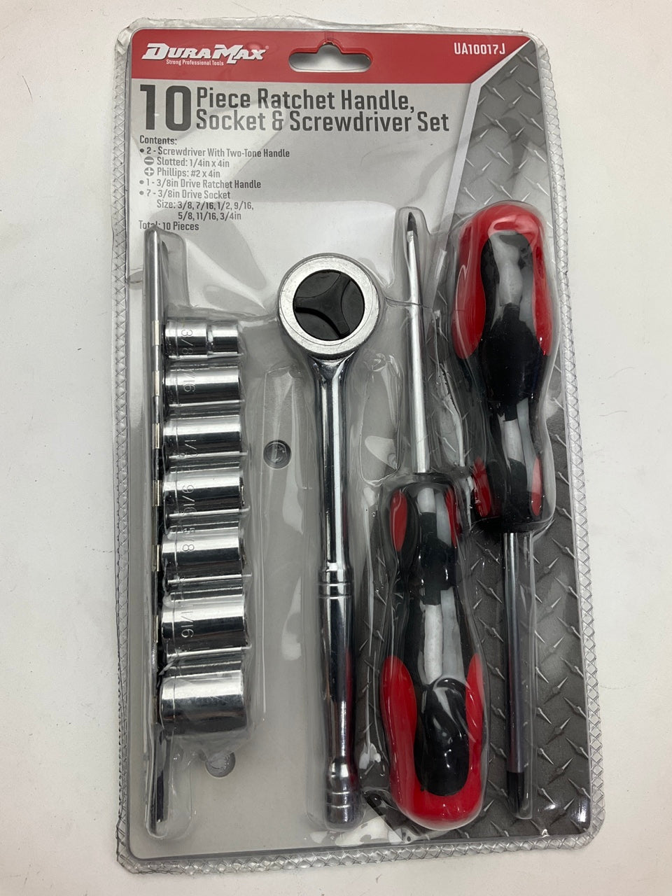 Dura Max UA10017J 10 Pc 3/8'' Ratchet Tool Set SAE Sockets – Spark ...