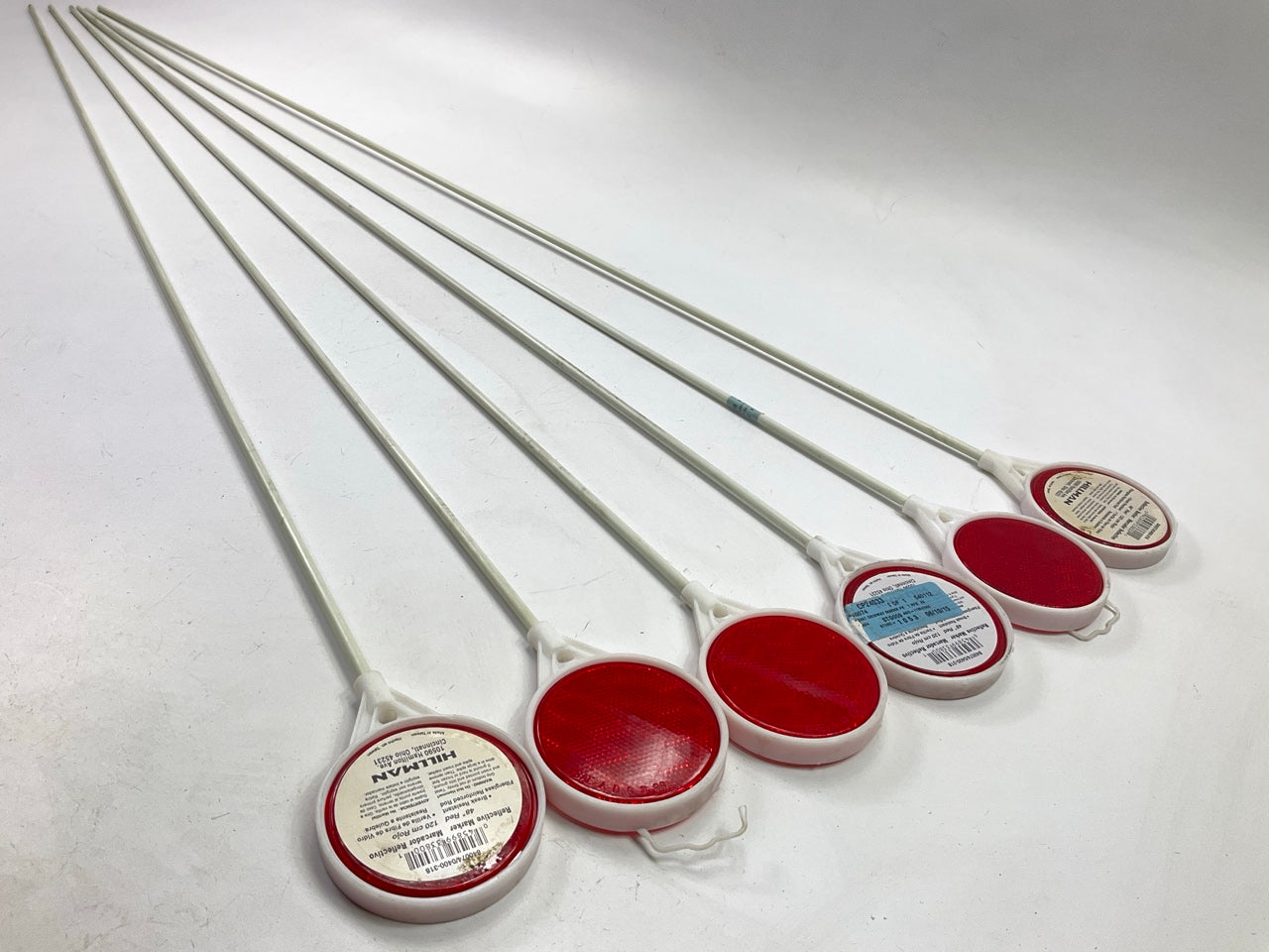 (6) Hillman 840074 48'' Red Fiberglass Rural Driveway Markers Reflecto ...