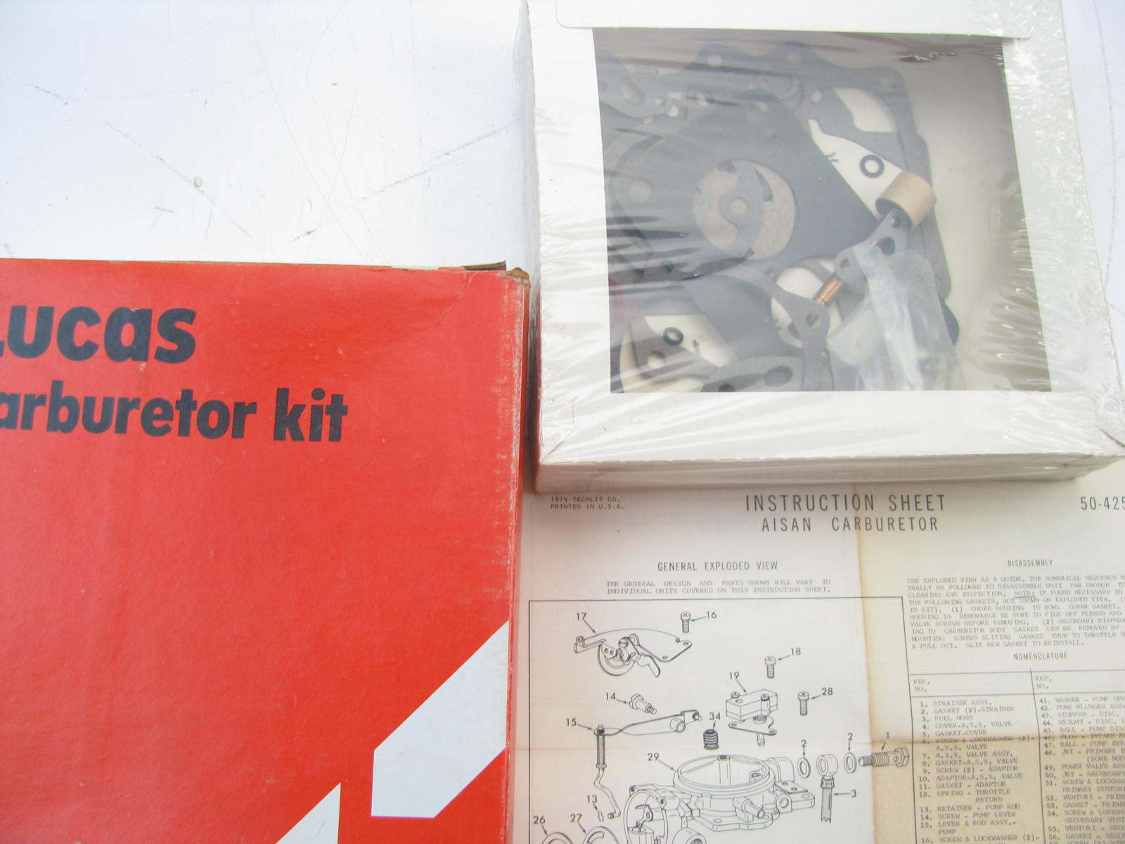 Lucas MS-549 Carburetor Rebuild Repair Kit - 1969-1971 Toyota Crown 19 ...