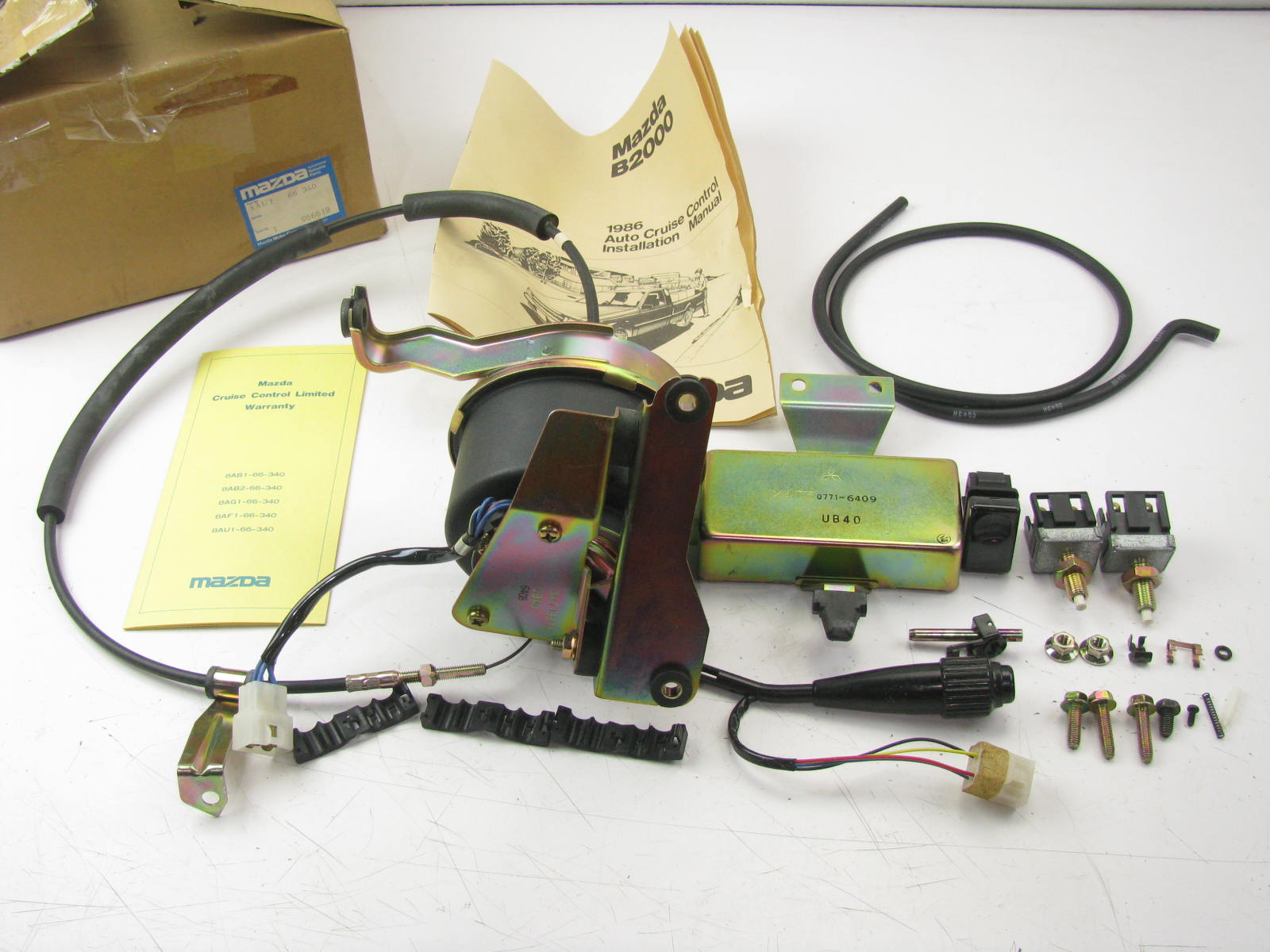 NOS OEM Mazda Cruise Control Complete Install Kit 8AU1-66-340 For 1986 ...