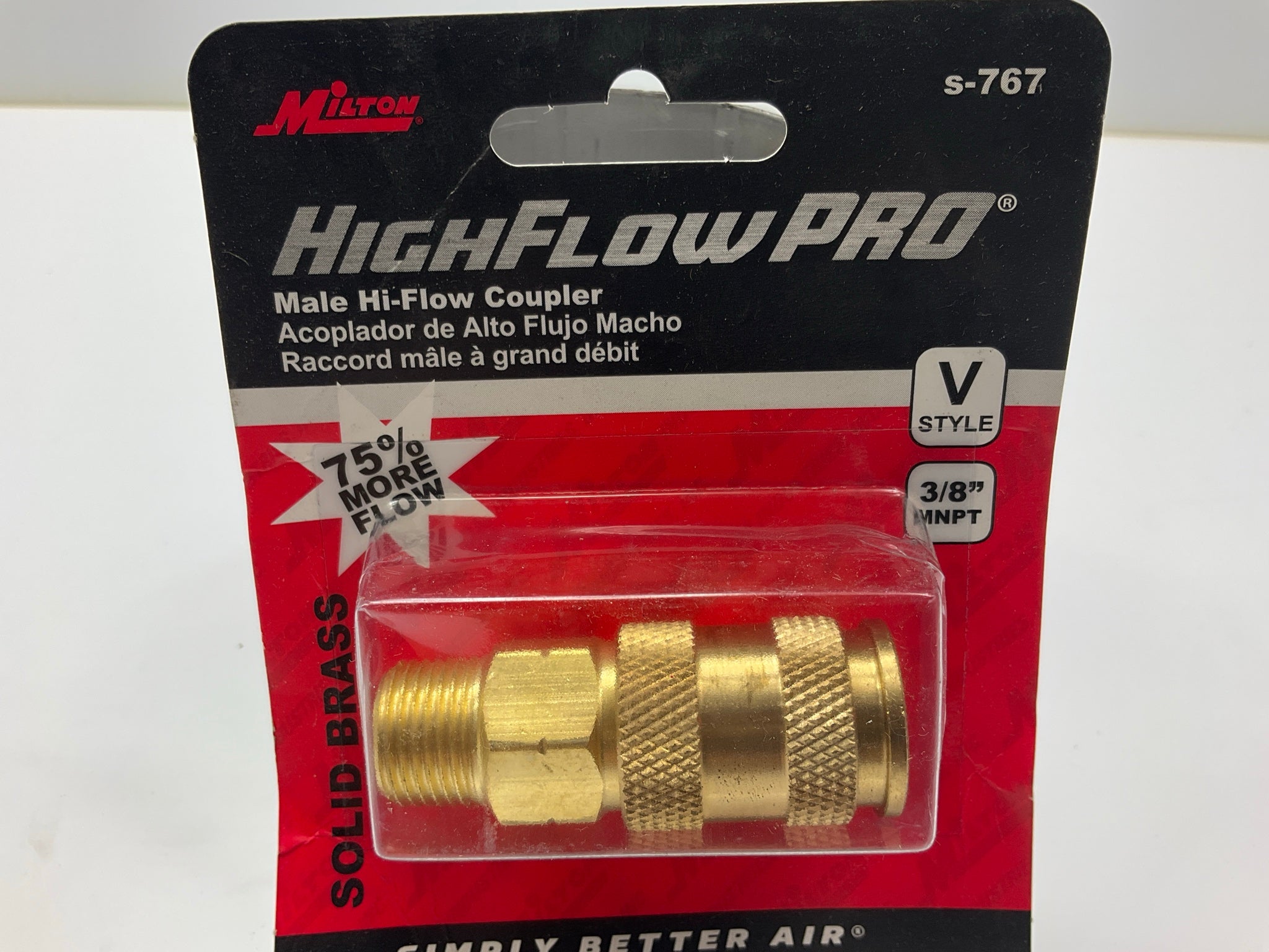 Milton Industries S767 V Style High Flow Air Hose To Tool Coupler 3/8 ...