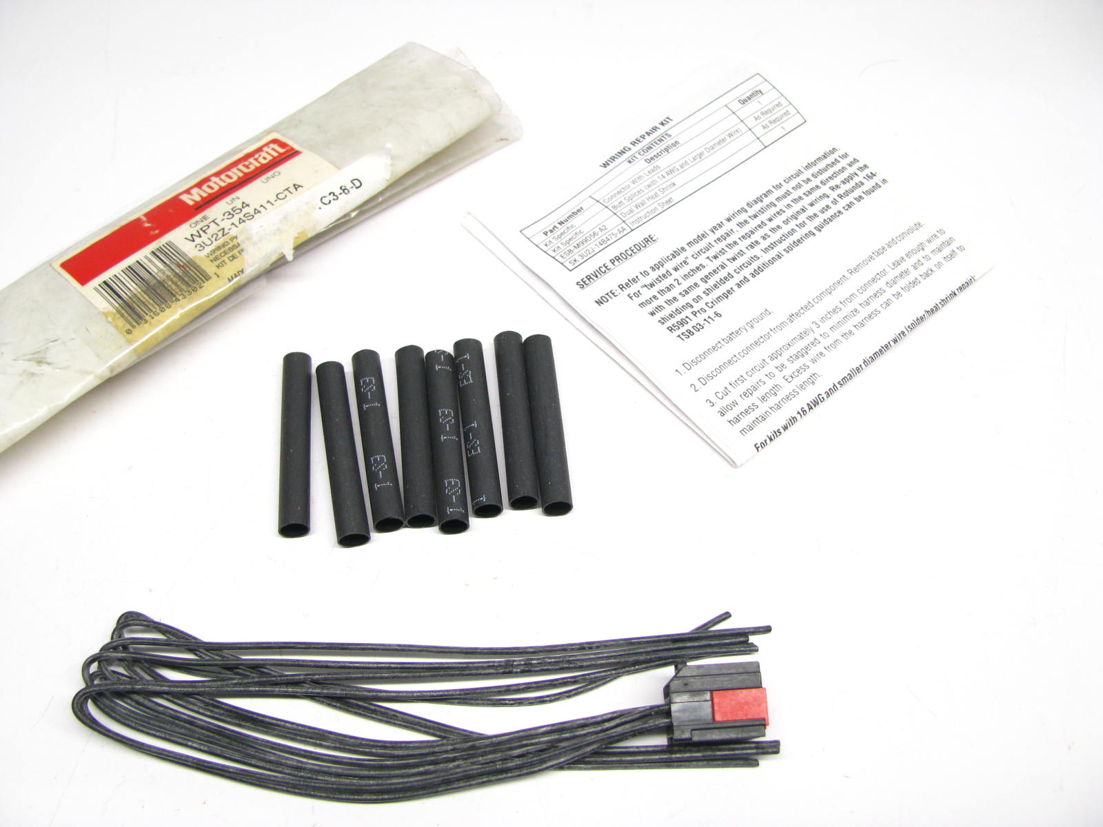 Motorcraft WPT354 Wire Wiring Harness Connector Pigtail 8-Way - 3U2Z-1 ...