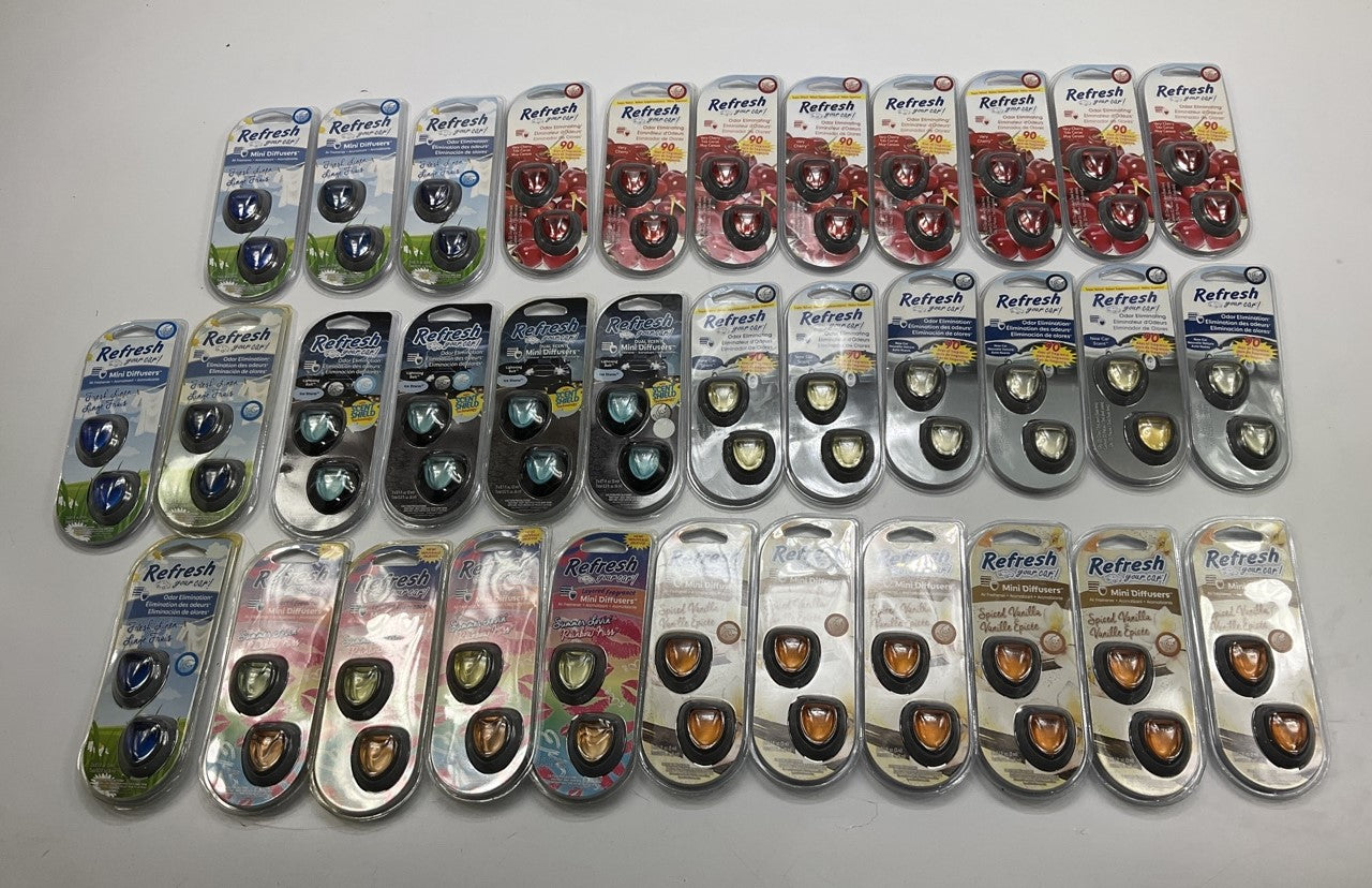 Refresh Your Car Air Freshener Lot: 34 Mixed Assorted Packs, As Shown ...