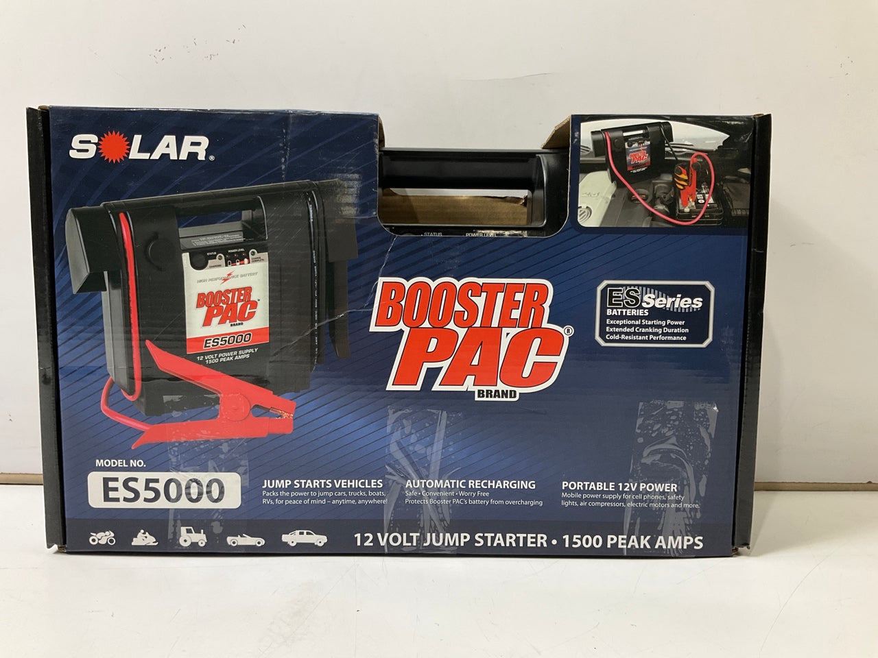 Solar ES5000 1500 Peak Amp 12 Volt Battery Jump Starter Pack – Spark ...