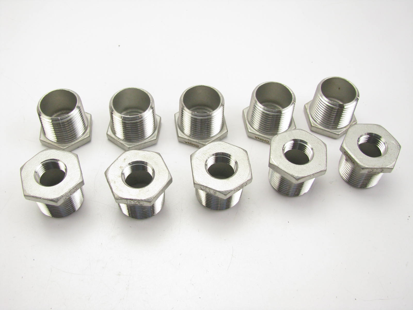 (10) Hex Reducing Bushing: 316 Stainless Steel, 1'' Male NPT X 1/2'' F ...