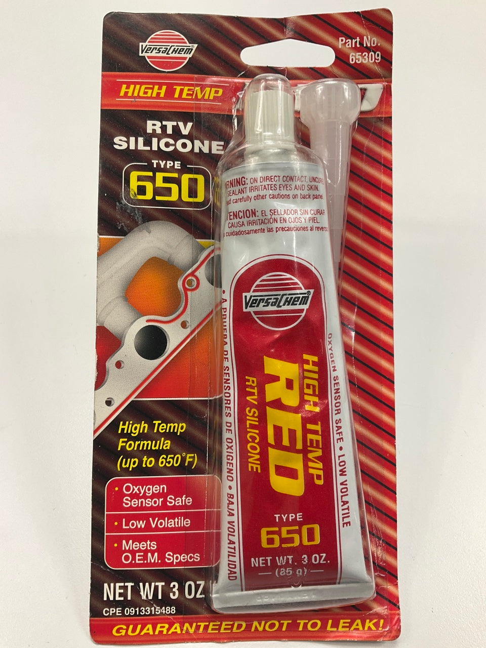 VersaChem 65309 High Temperature RED RTV Sensor Safe Silicone Gasket M ...