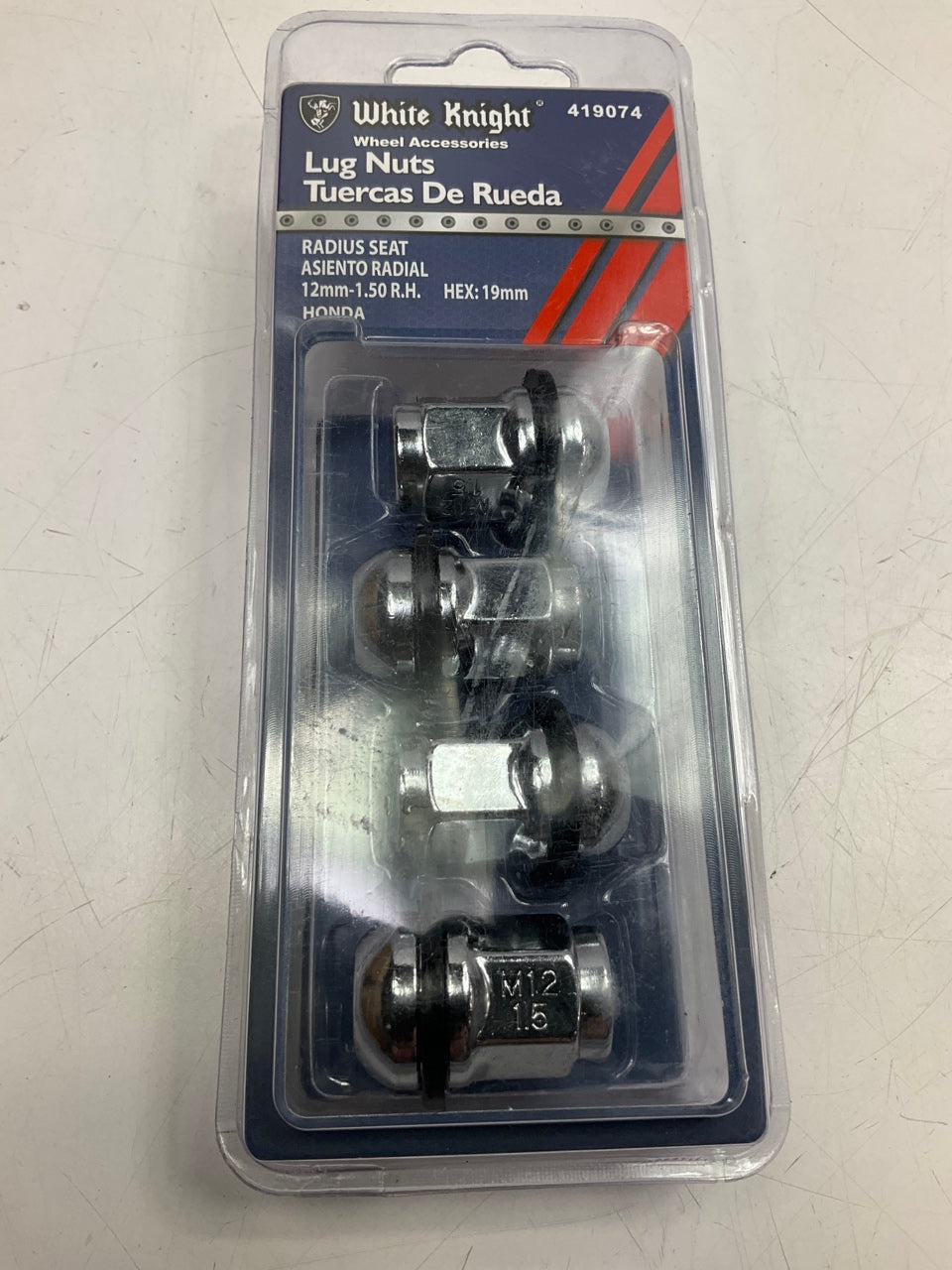 White Knight 419074 Wheel Lug Nuts - 12mm-1.50 RH, Radius Seat, 19mm H ...